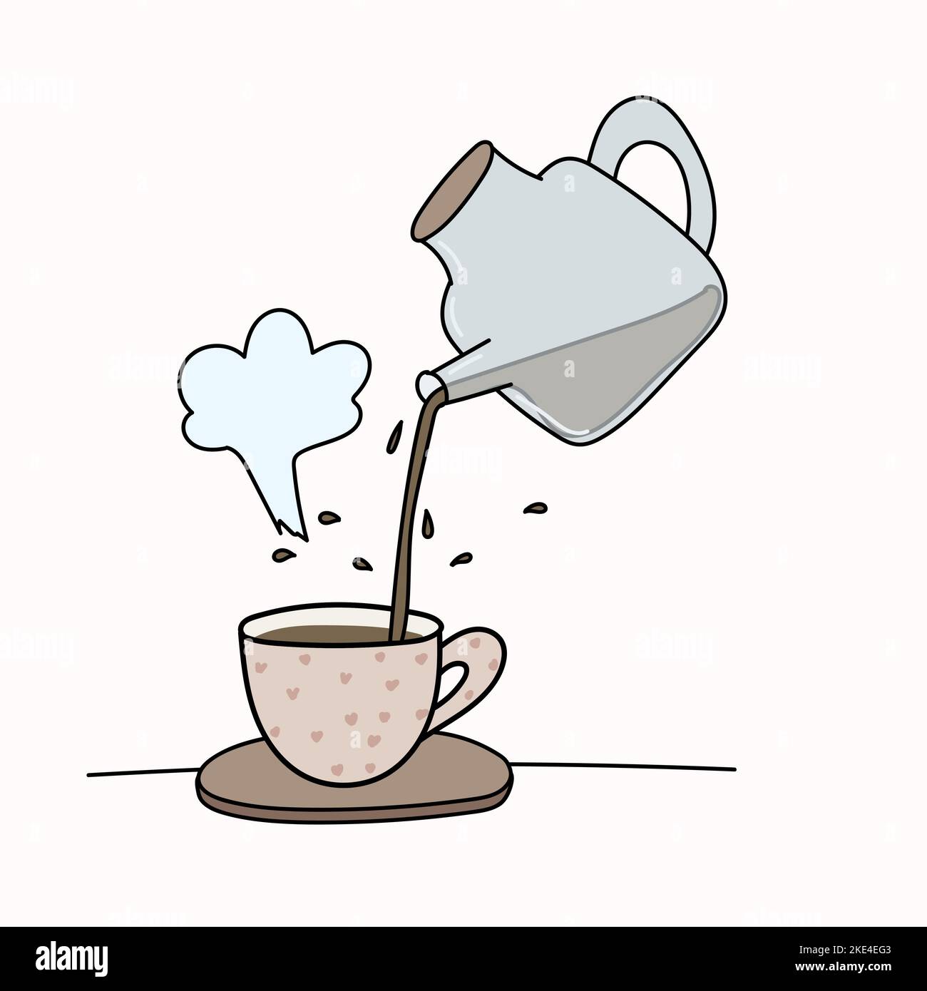 Pouring hot black coffee mug Stock Vector Images - Alamy