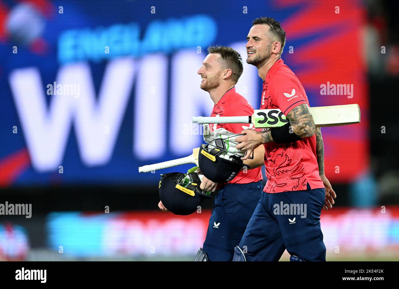England's Jos Buttler (left) and Alex Hales celebrate following victory ...