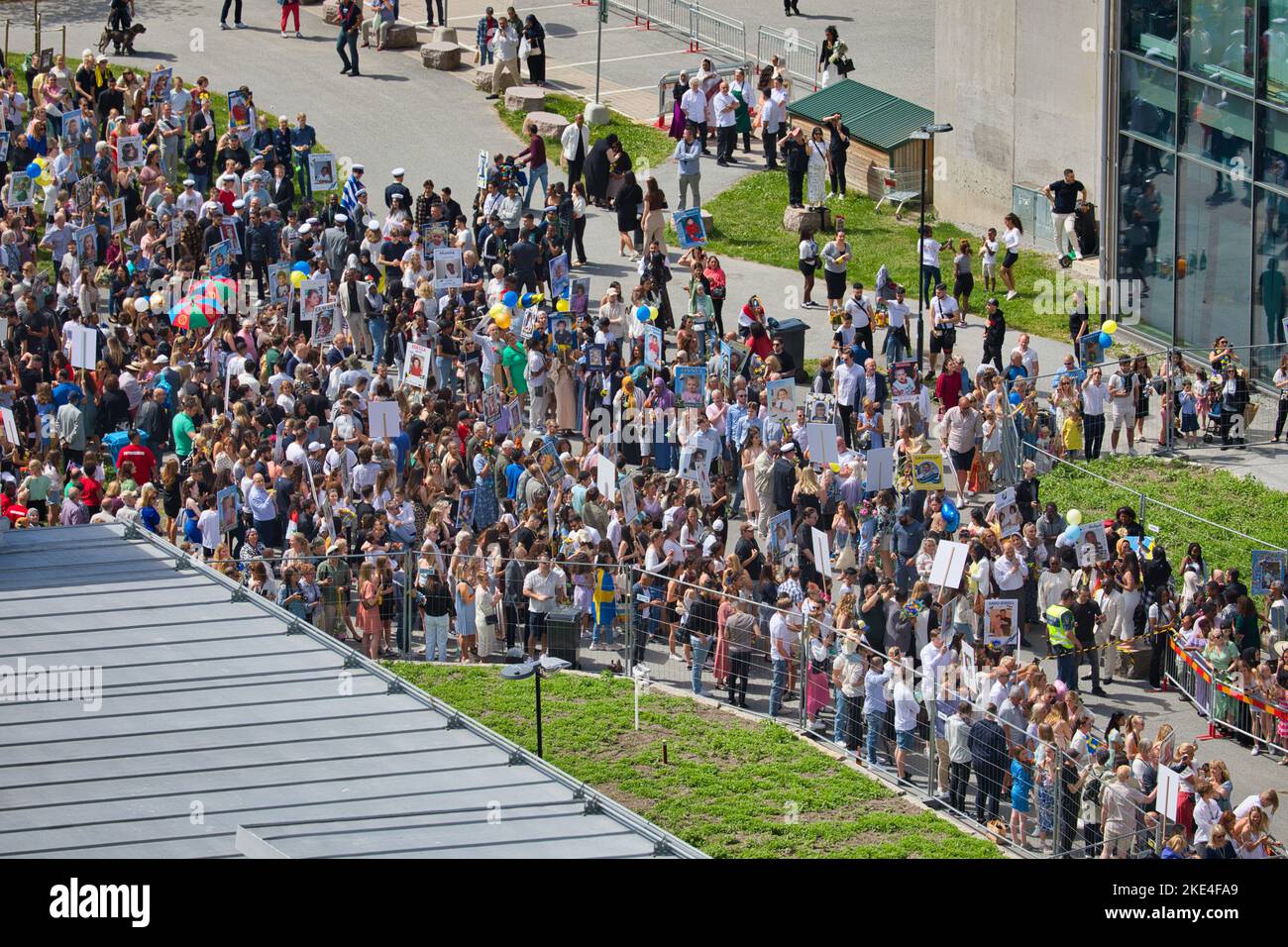 Large group of Swedish students (Studenten) celebrating their ...