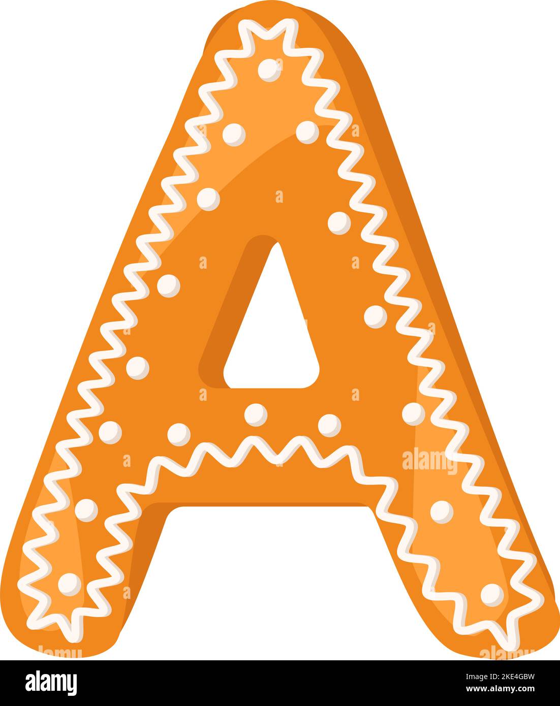 Letter A made from glazed gingerbread. Festive font, symbol of Happy ...