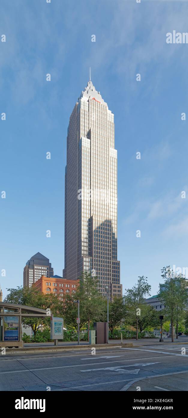 Pyramid-topped Key Tower and adjoining Marriott hotel dwarf the red ...