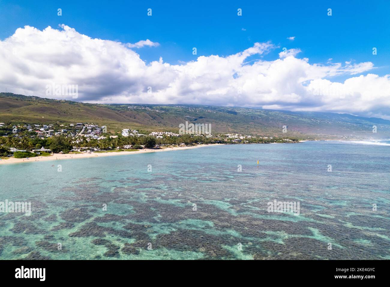 A bird's-eye view of a transparent ocean water in the daytime Stock ...