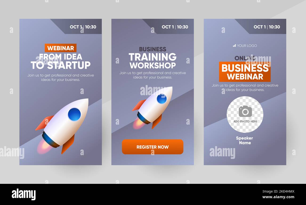 Business webinar social media story template. Background and business ...