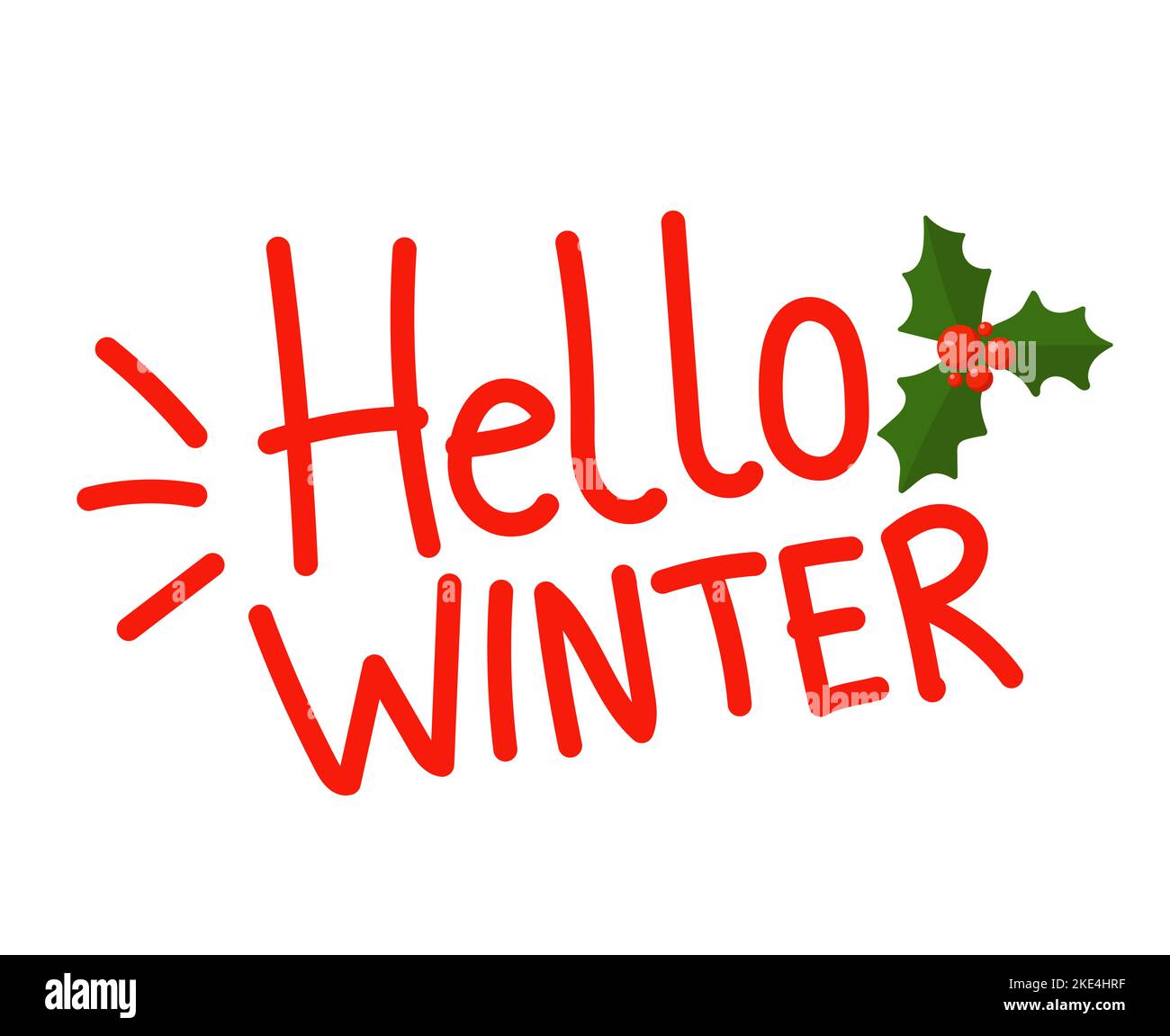 Hello winter card hand Stock Vector Images - Alamy
