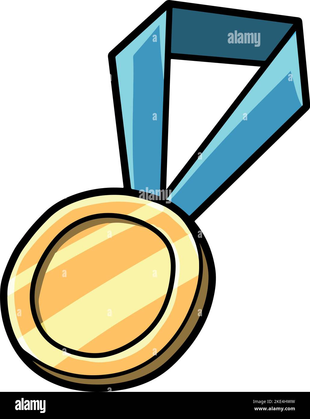A golden cartoon medal icon isolated on white background Stock Vector ...