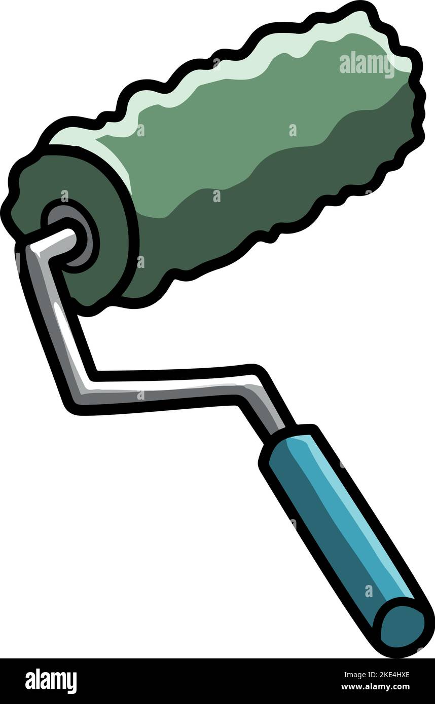 A cartoon paint roller icon isolated on white background Stock Vector ...