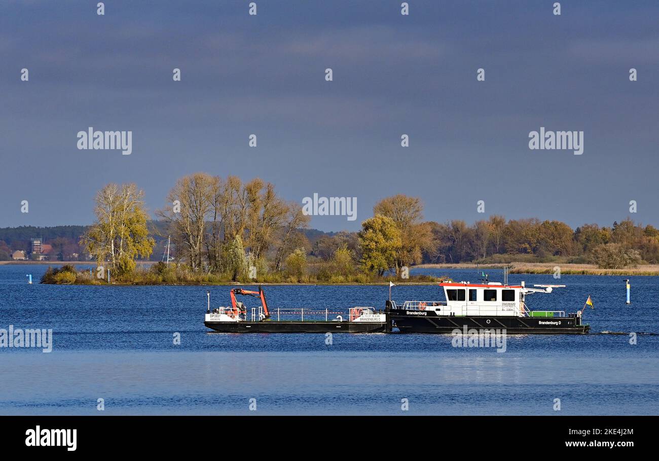 Brandenburg An Der Havel, Germany. 10th Nov, 2022. A ship is underway ...