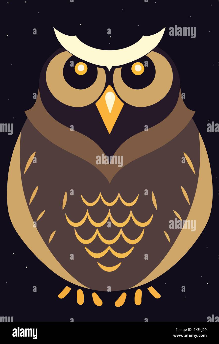 An editable flat illustration of an owl portrait Stock Vector Image ...