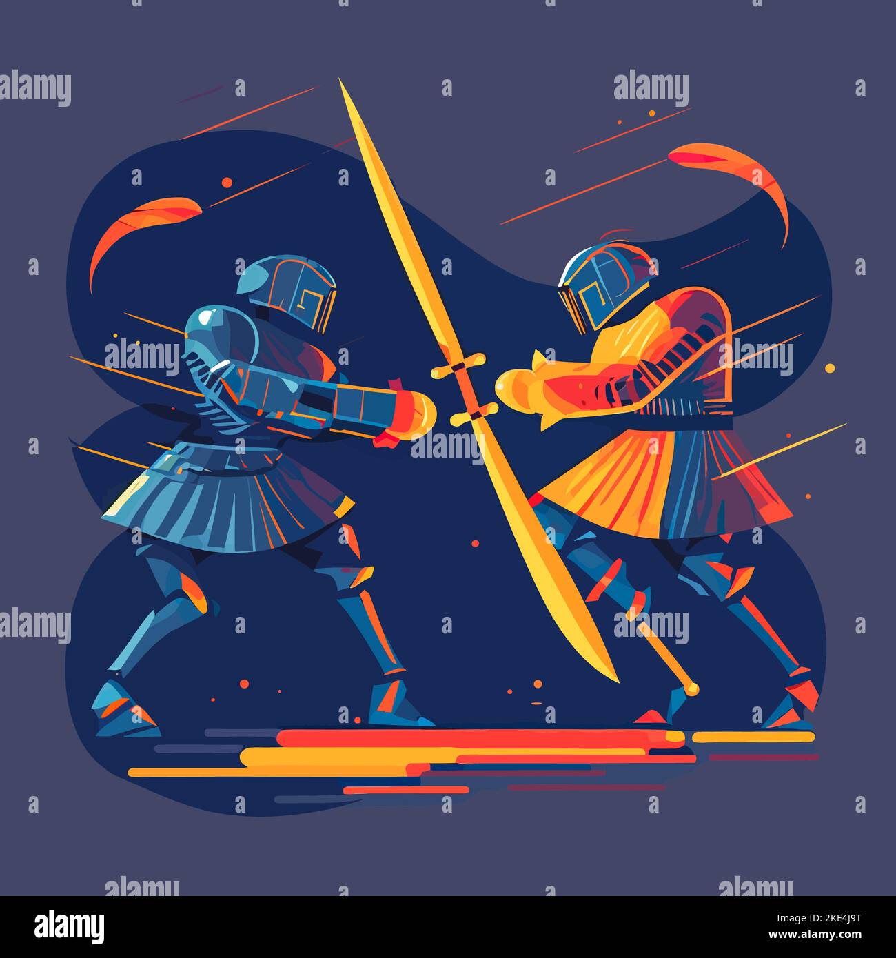 The two knights in armor crossing swords Stock Vector Image & Art - Alamy
