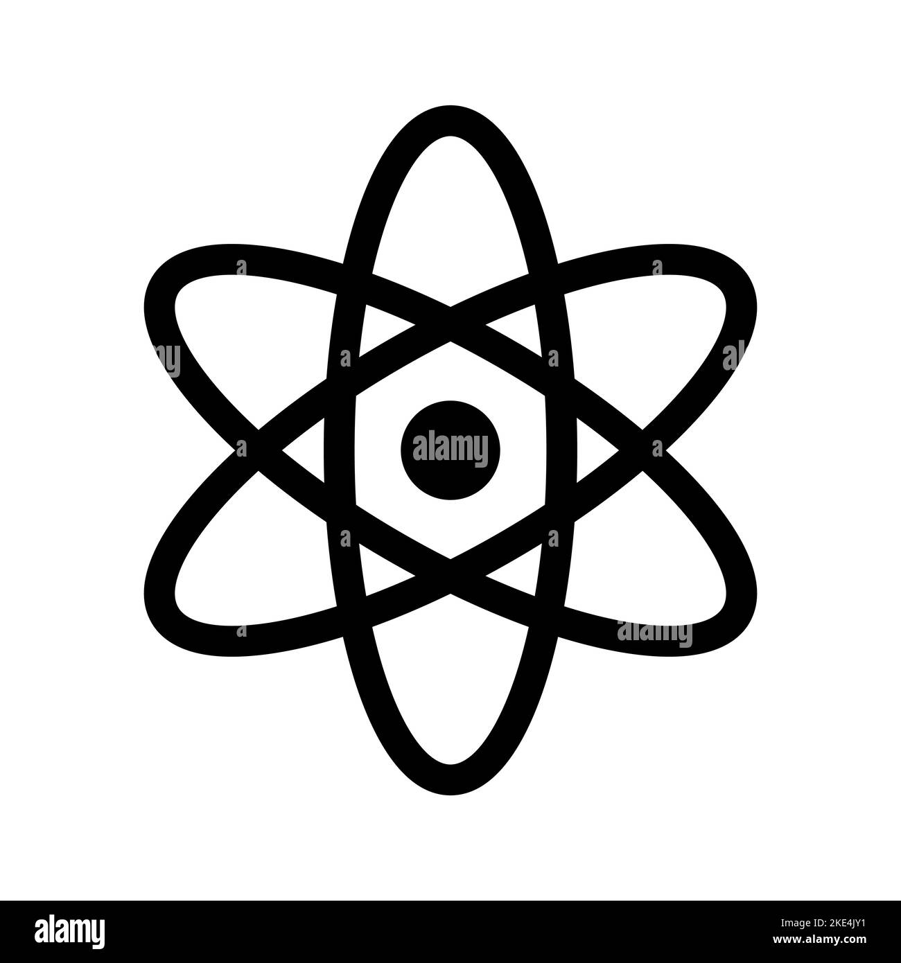 Atom icon in flat Black and White Stock Photos & Images - Alamy