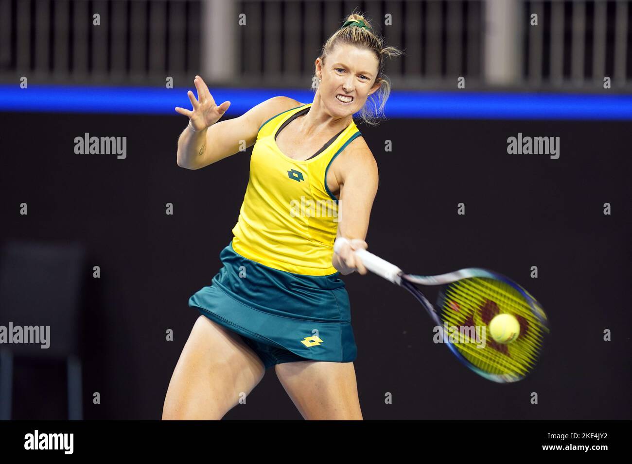 Australia's Storm Sanders in action during day three of the Billie Jean ...