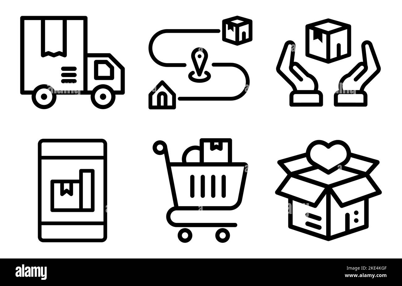 courier and packaging line icons set. Thin line icons set. Simple ... courier and packaging line icons set. Thin line icons set. Simple ...