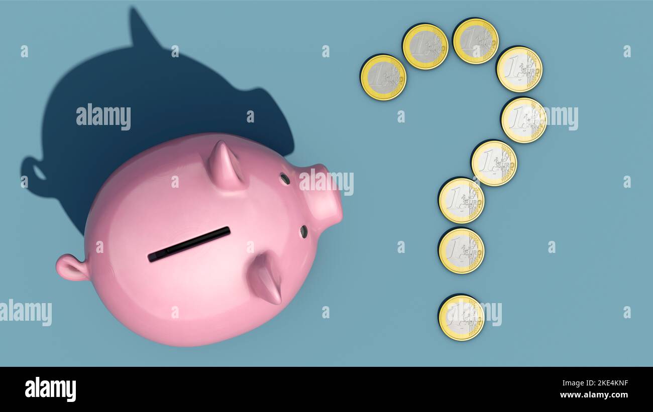 Piggy bank question mark hi-res stock photography and images - Alamy
