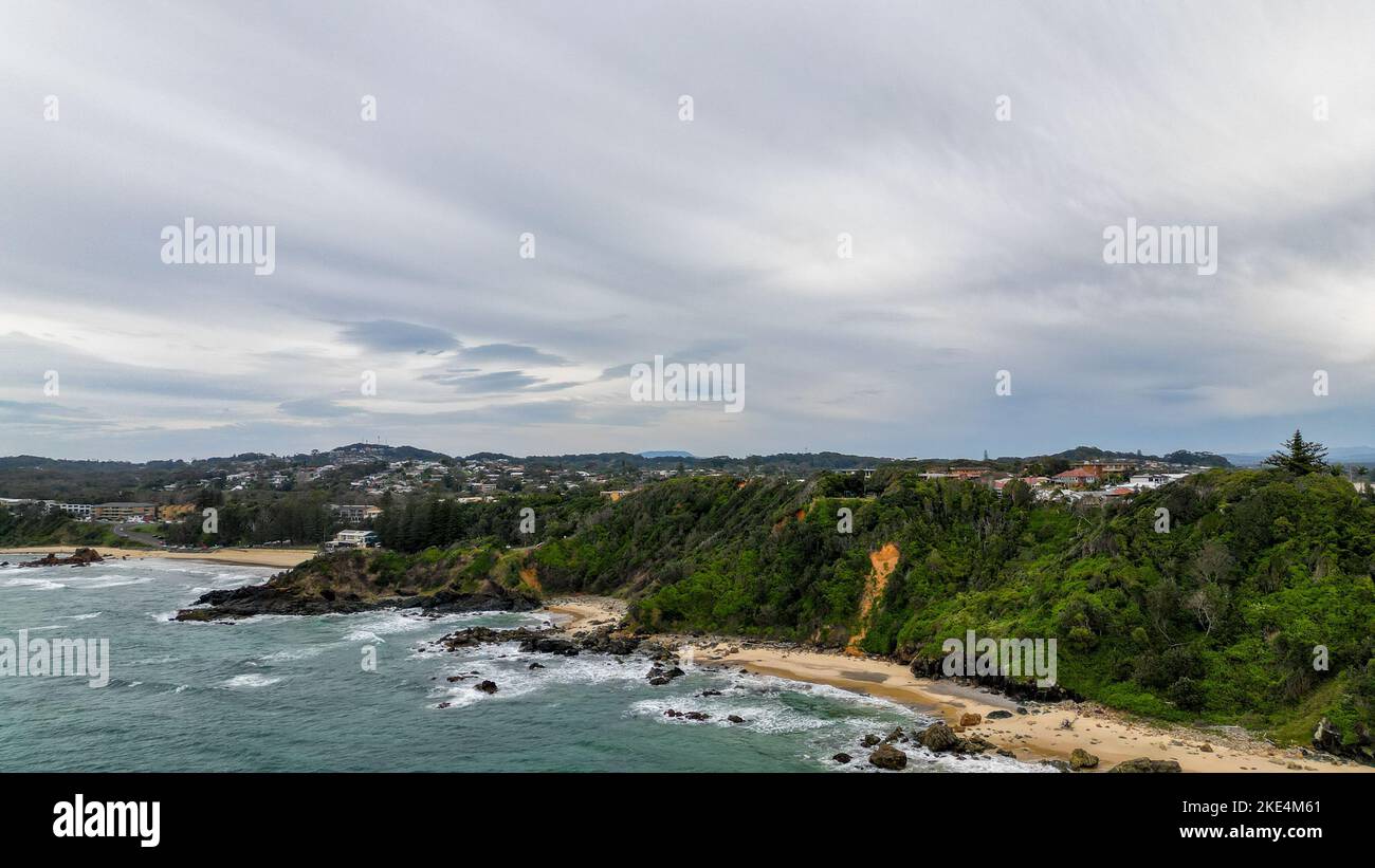 An Aerial view of Flynns Beach in Port Macquarie, Australia Stock Photo ...