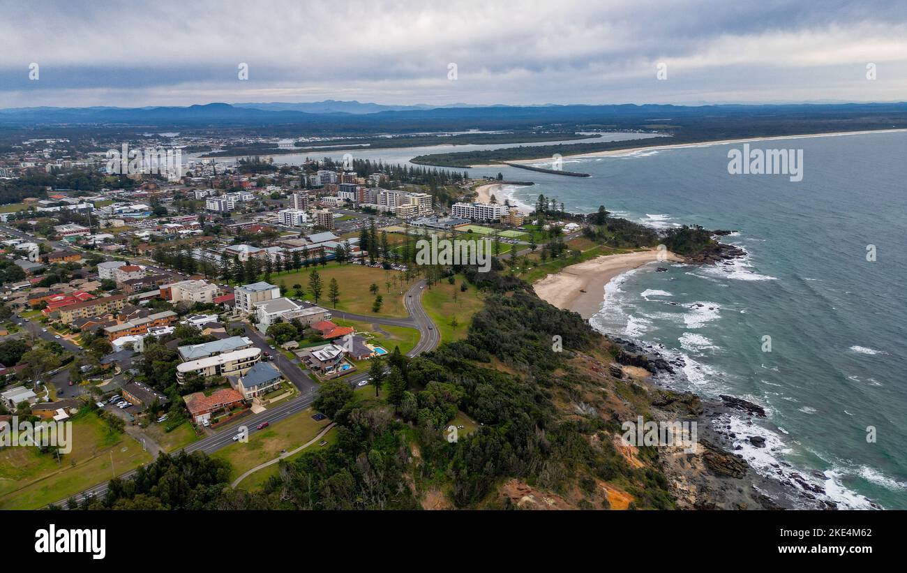 An Aerial view of Windmill Hill Reserve in Port Macquarie, Australia ...