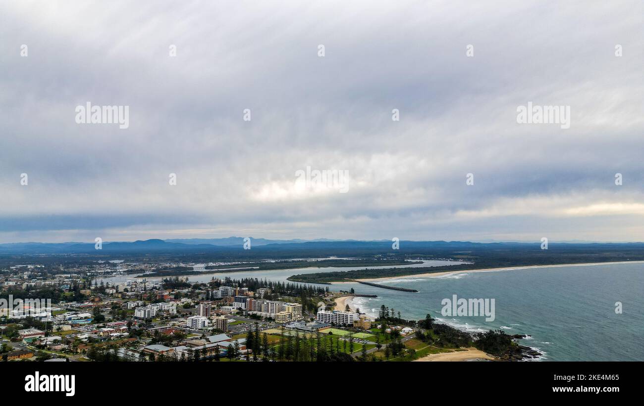 An Aerial view of Windmill Hill Reserve in Port Macquarie, Australia ...