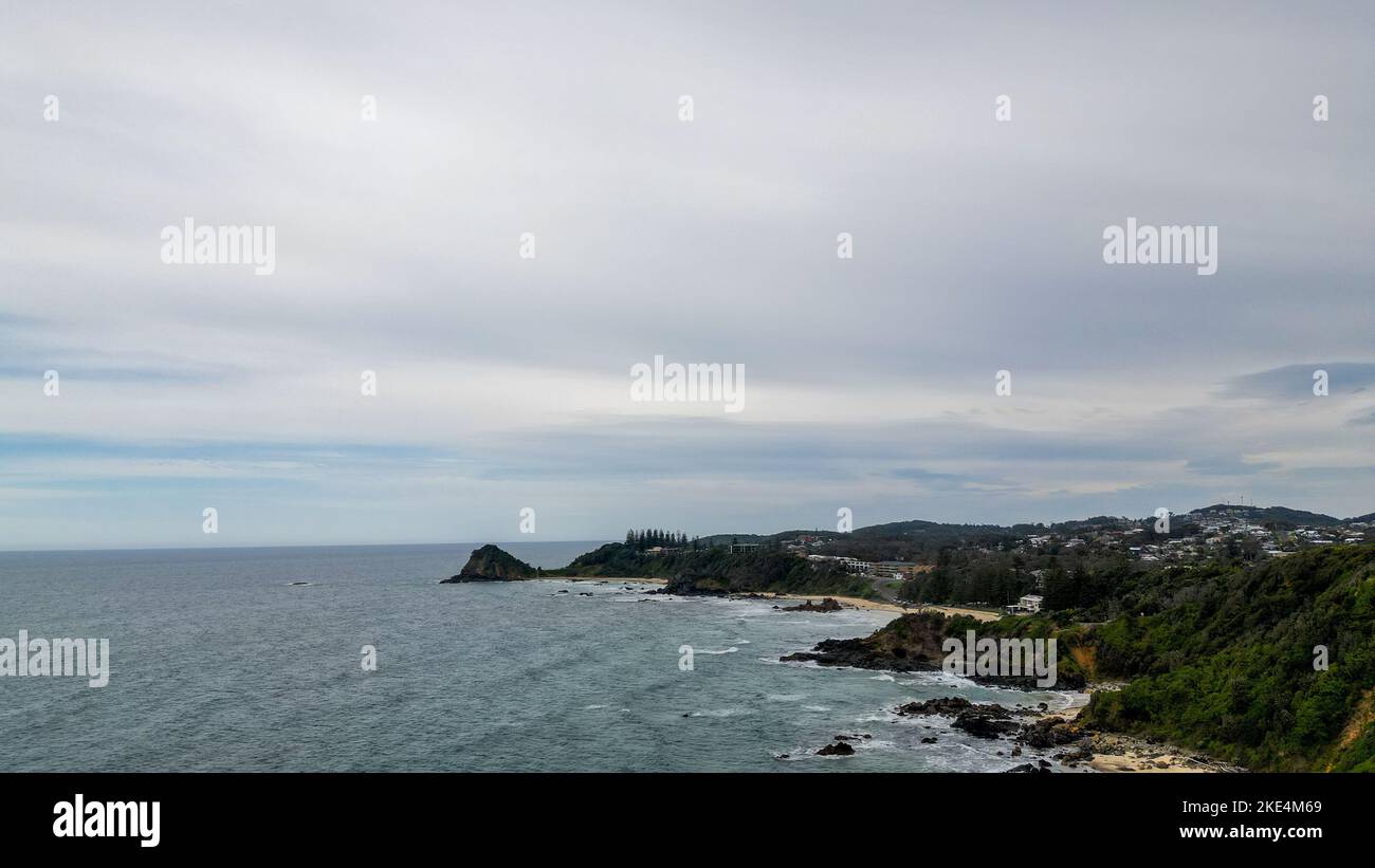 An Aerial view of Flynns Beach in Port Macquarie, Australia Stock Photo ...