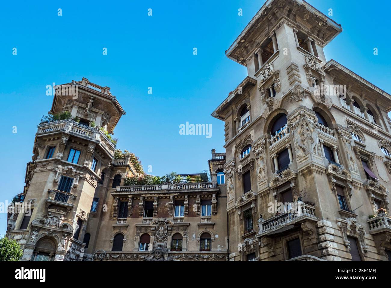 Rome, Italy - 04-12/2018: Beautiful houses in the Coppedè district in ...