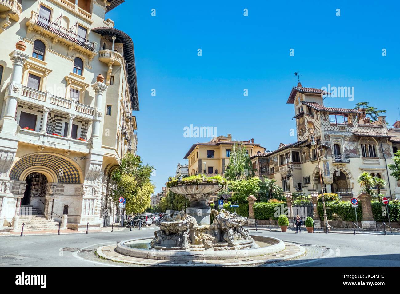 Rome, Italy - 04-12/2018: Beautiful houses in the Coppedè district in ...