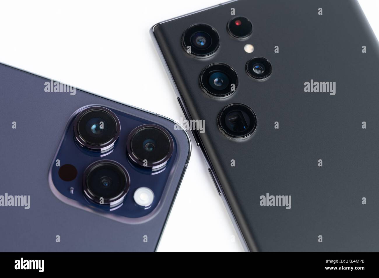 New york, USA - November 8, 2022: Big cameras Apple iphone 14 pro max ...