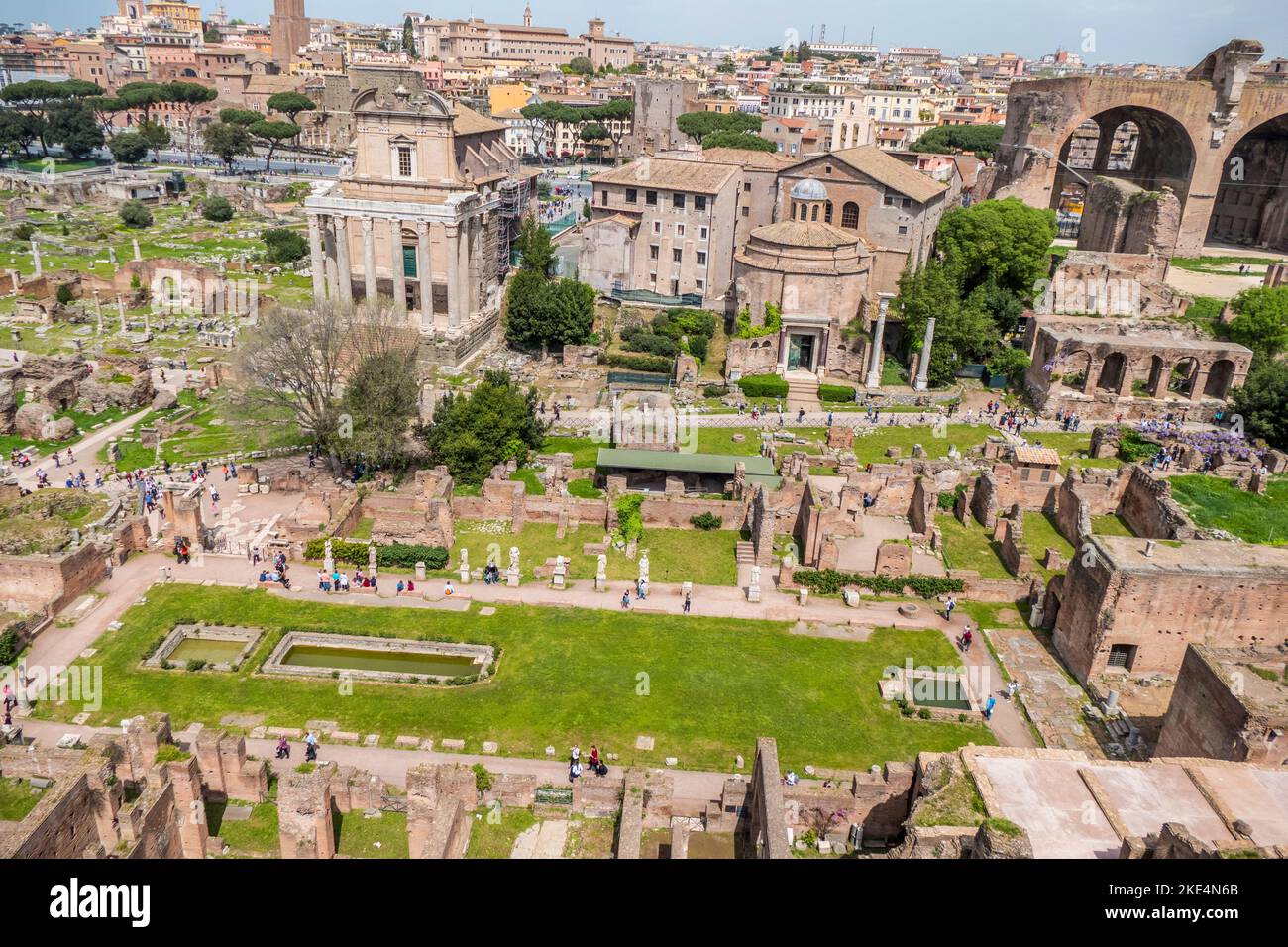 Aerial panoramic view of the ruins of the Roman Forum Stock Photo - Alamy