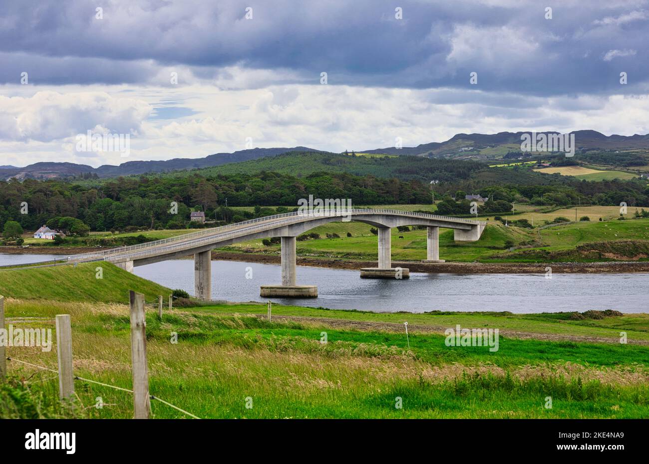 Harry Blaney Bridge (Mulroy Bridge) crossing Mulroy Bay, County Donegal ...