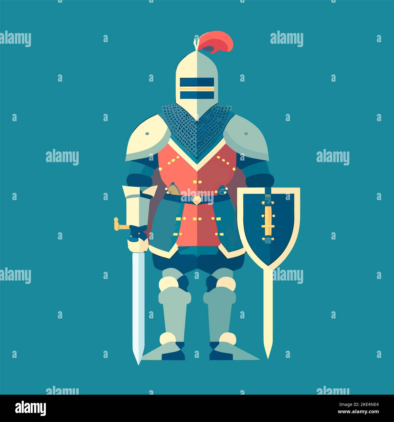 Knight in battle armour Stock Vector Images - Alamy