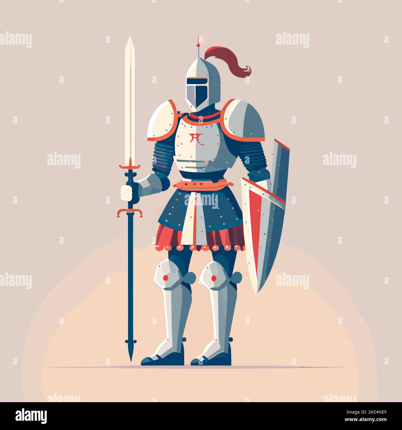 A colourful illustration of the knight in his armour Stock Vector Image ...