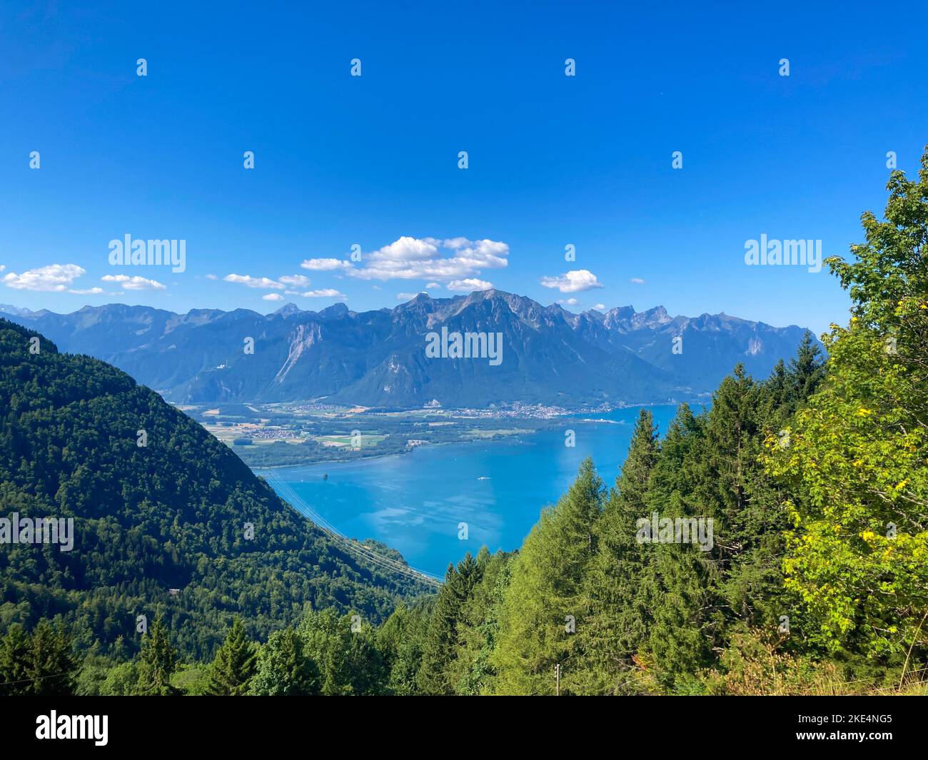 A beautiful view of a lake and mountains in Switzerland Stock Photo - Alamy