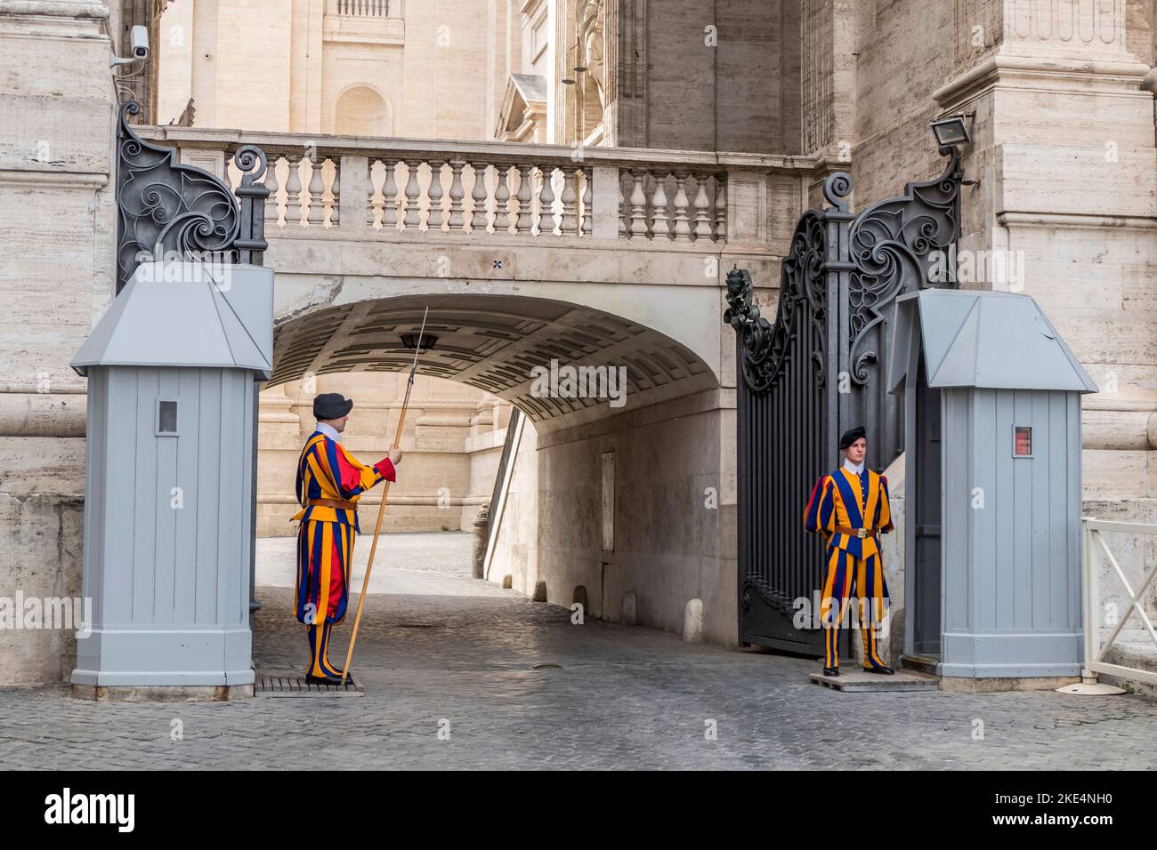 Rome, Italy - 04/10/2018: Two swiss guards in Vatican City Stock Photo ...