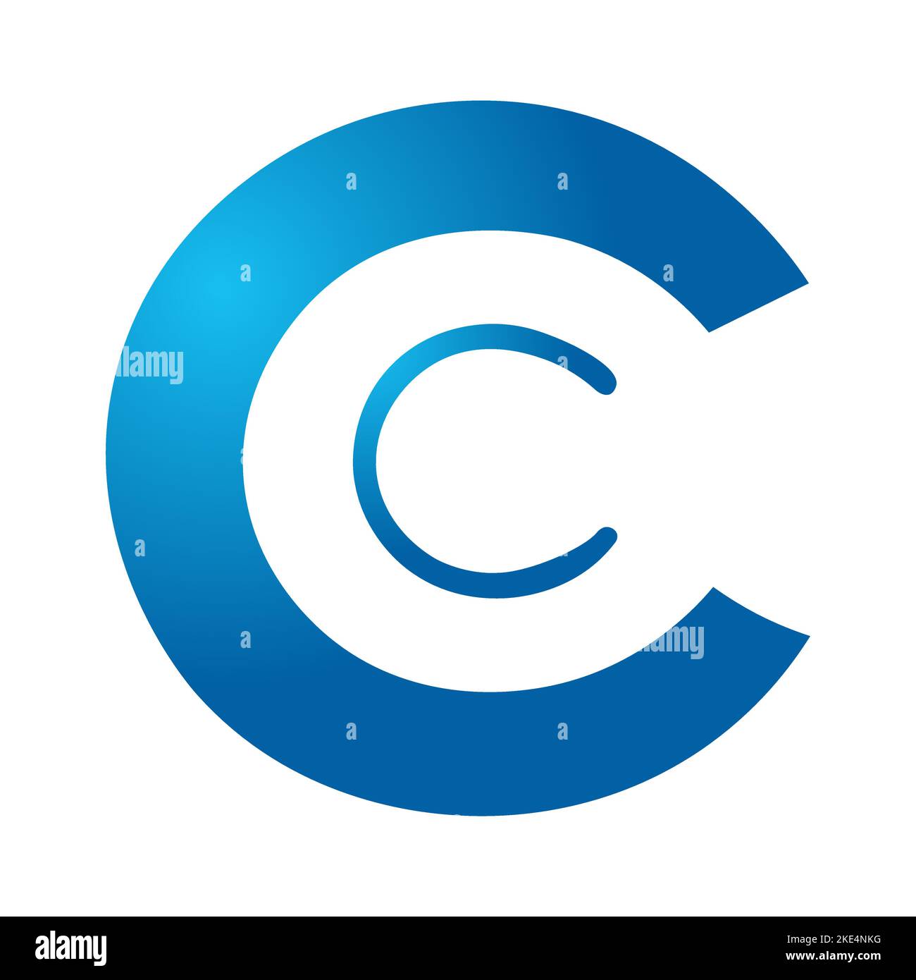 A blue letter C on a white background for cool logo Stock Vector Image ...