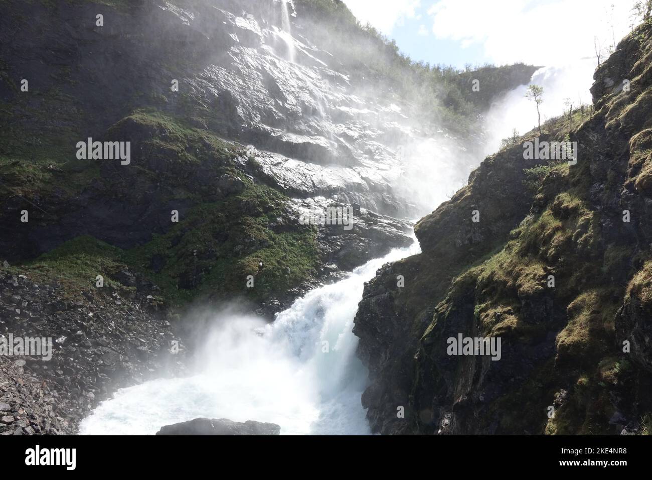 Head of a sectacular waterfall in Norway Stock Photo - Alamy