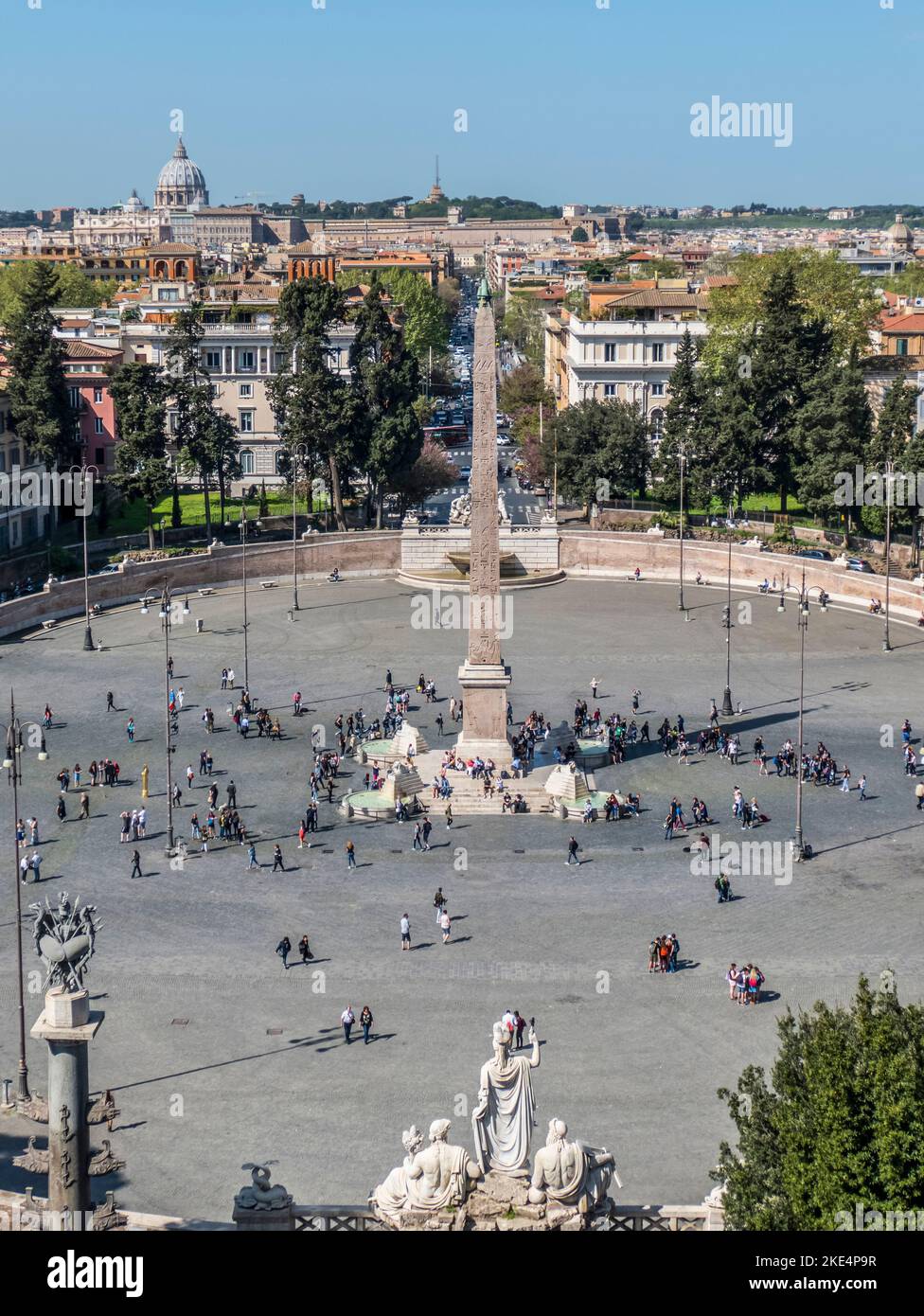 Rome, Italy - 04/12/2018: Panoramic Aerial view of Popolo Square Stock ...