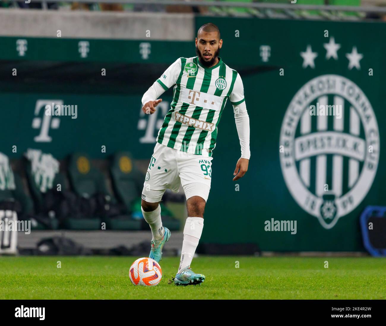 BUDAPEST, HUNGARY - NOVEMBER 9: Aissa Laidouni of Ferencvarosi TC ...