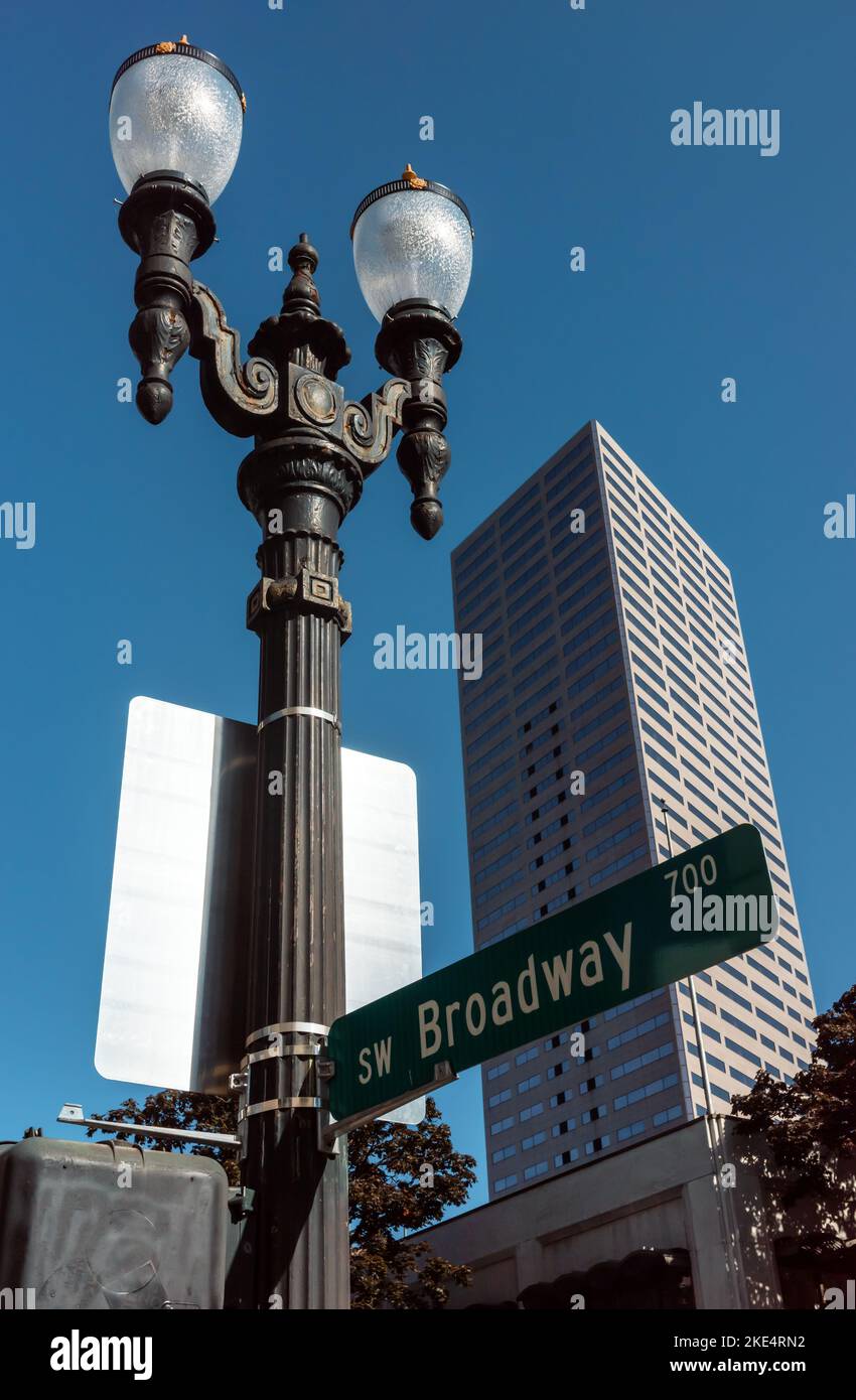Portland, OR, USA - Oct 16, 2022: Streets and architecture of Portland ...