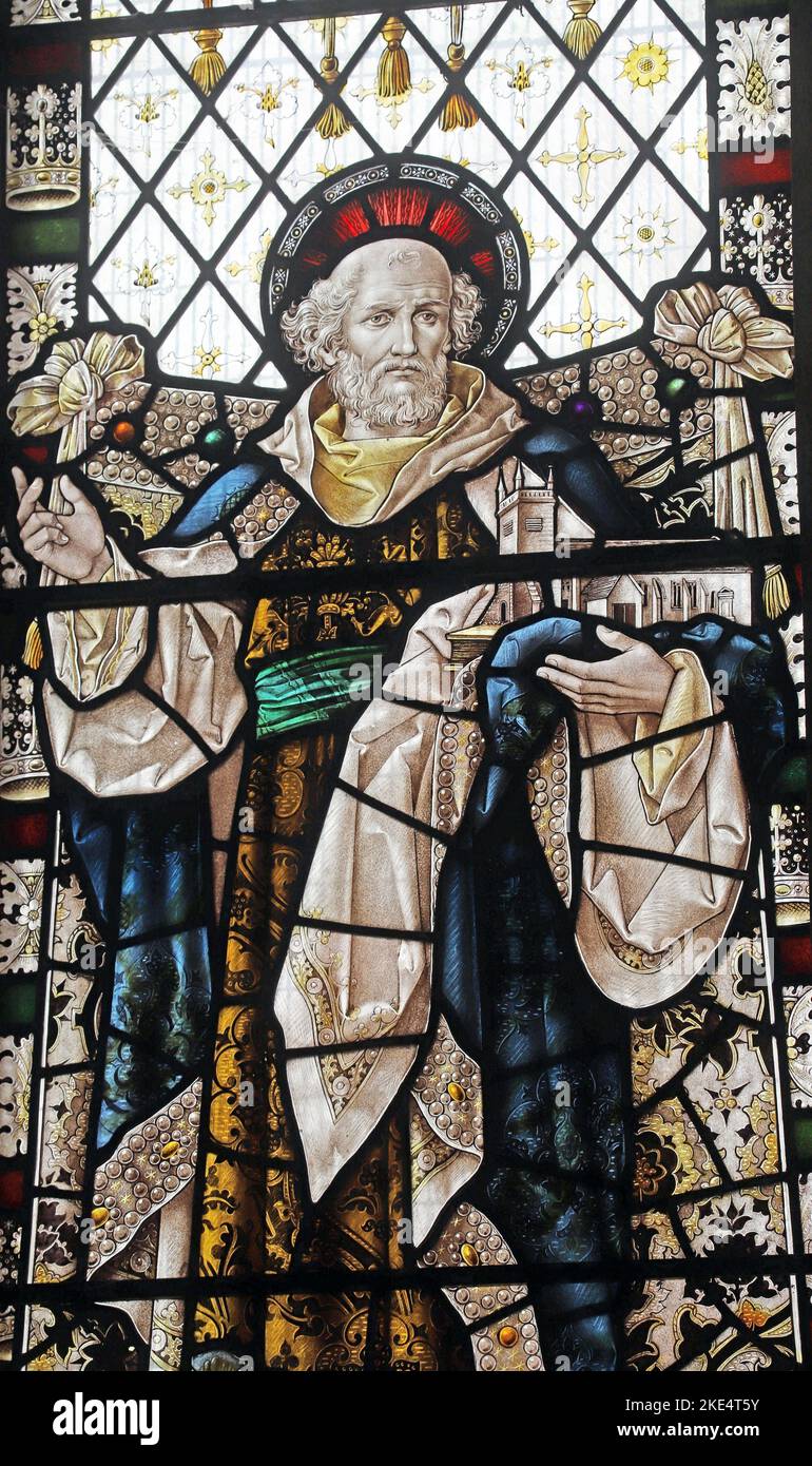 Stained glass window by Percy Bacon depicting Saint Peter, St Peter's ...