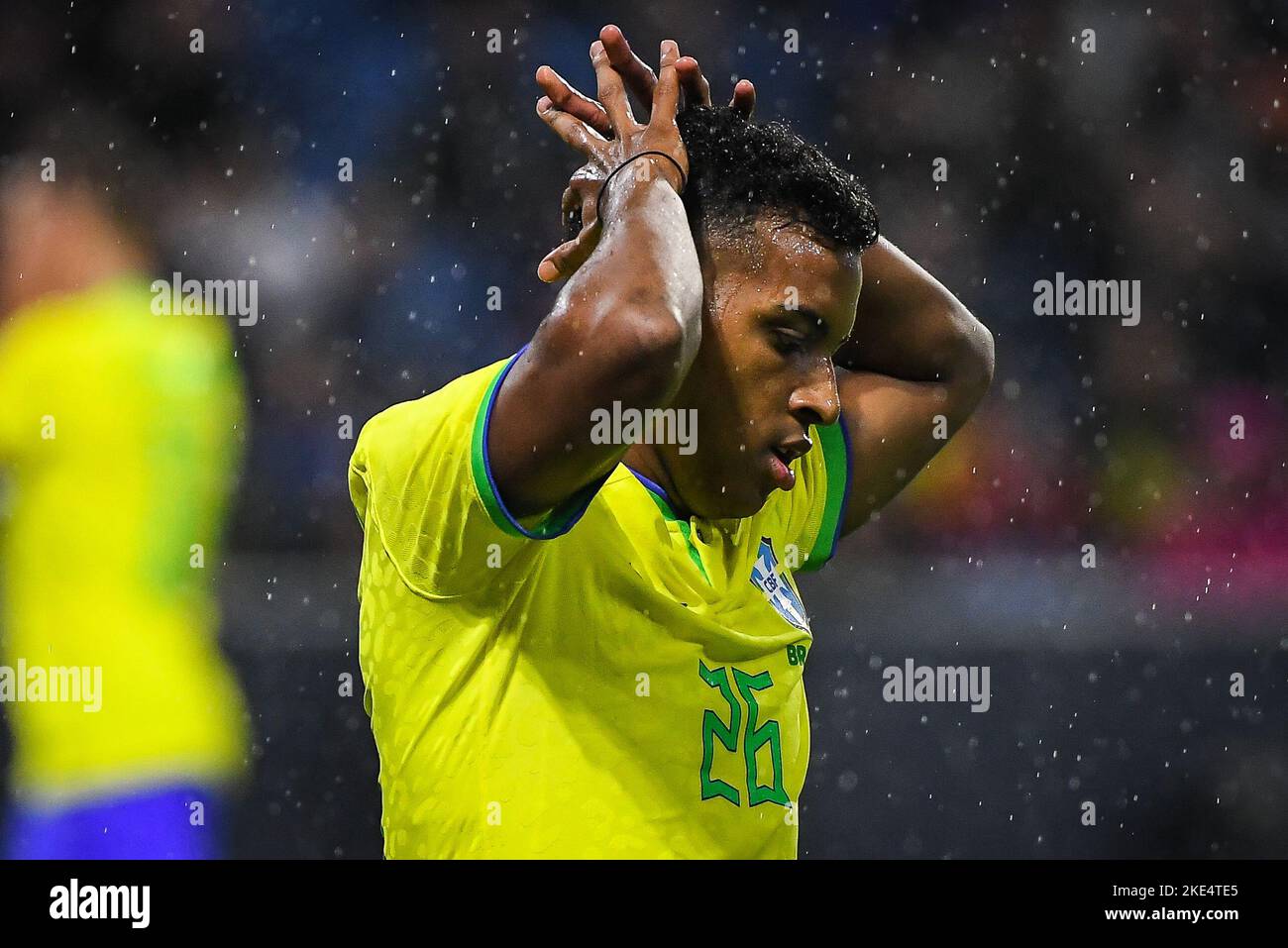 Rodrygo SILVA DE GOES of Brazil looks dejected during the International ...