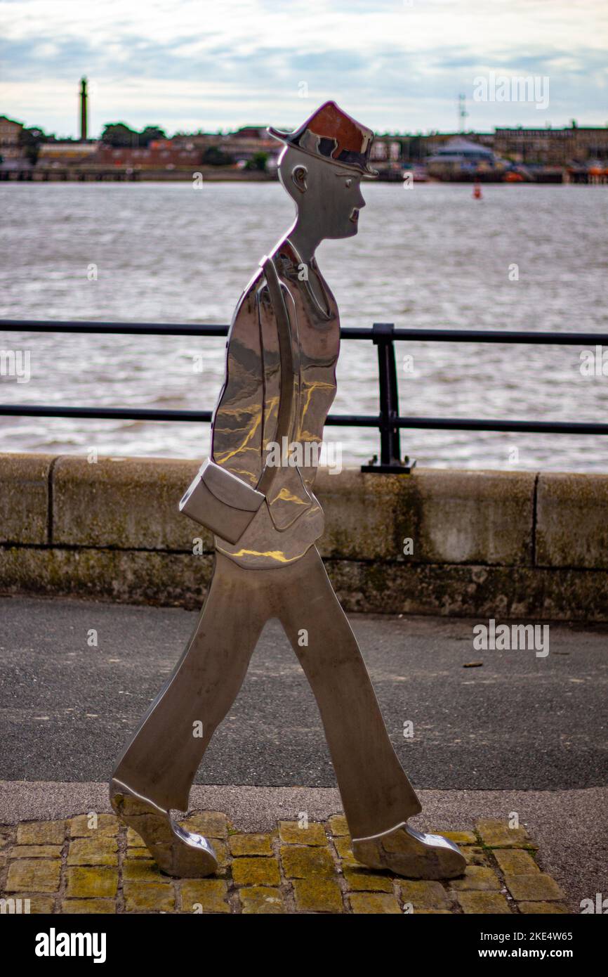 Stainless steel statue of Alfred wainwright Stock Photo - Alamy
