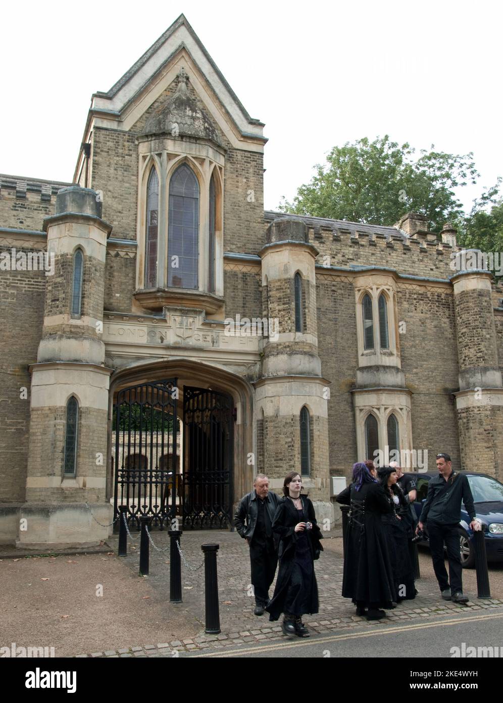 Entrance to Highgate Cemetery, Highgate, London, UK. Opened in 1839 to ...