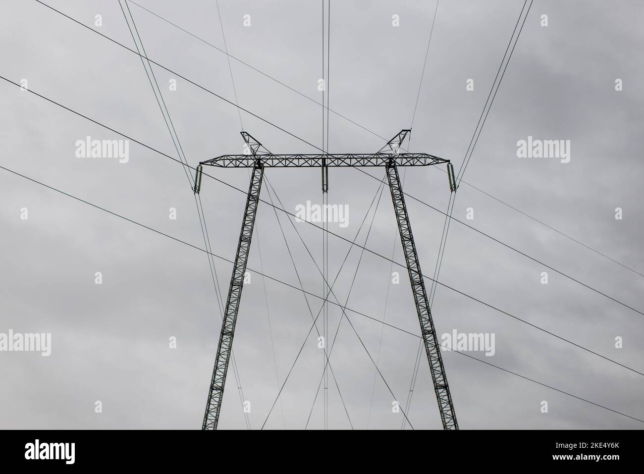 High voltage transmission lines for electricity Stock Photo - Alamy
