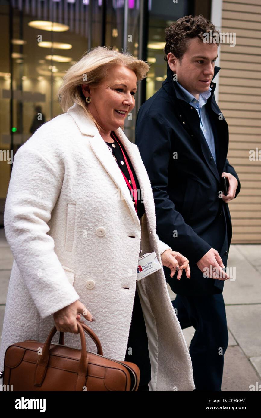Pat Cullen, the head of the Royal College of Nurses (RCN) leaves the ...