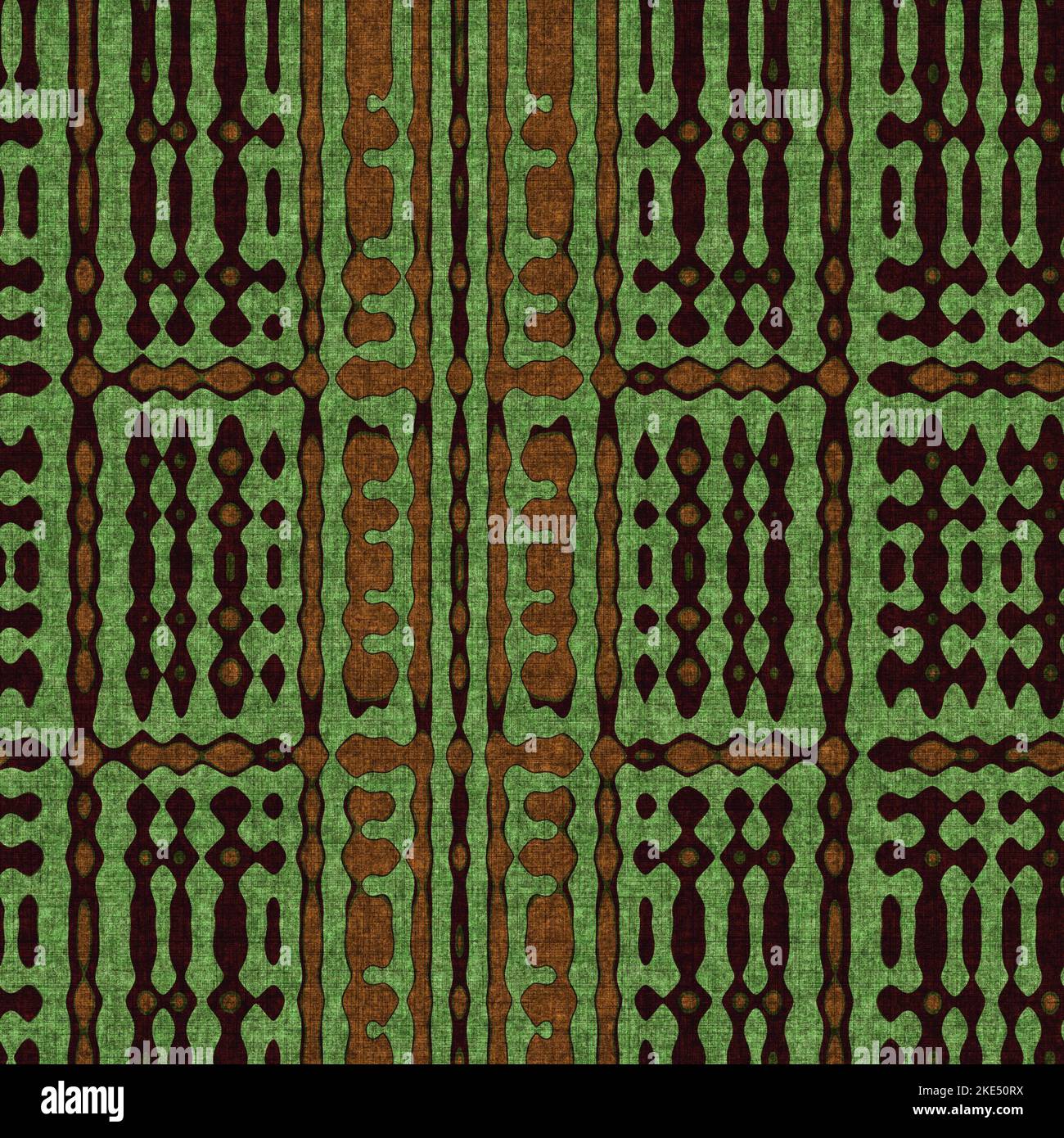 Green retro 1960s linen seamless pattern. Forest style vintage for ...