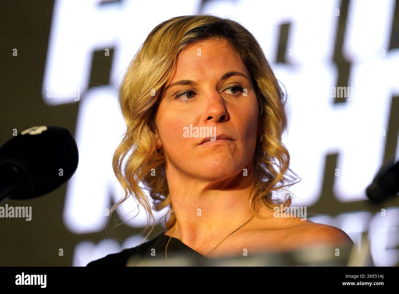 Boxer Marie-Eve Dicaire during a pre-fight press conference at the Love ...