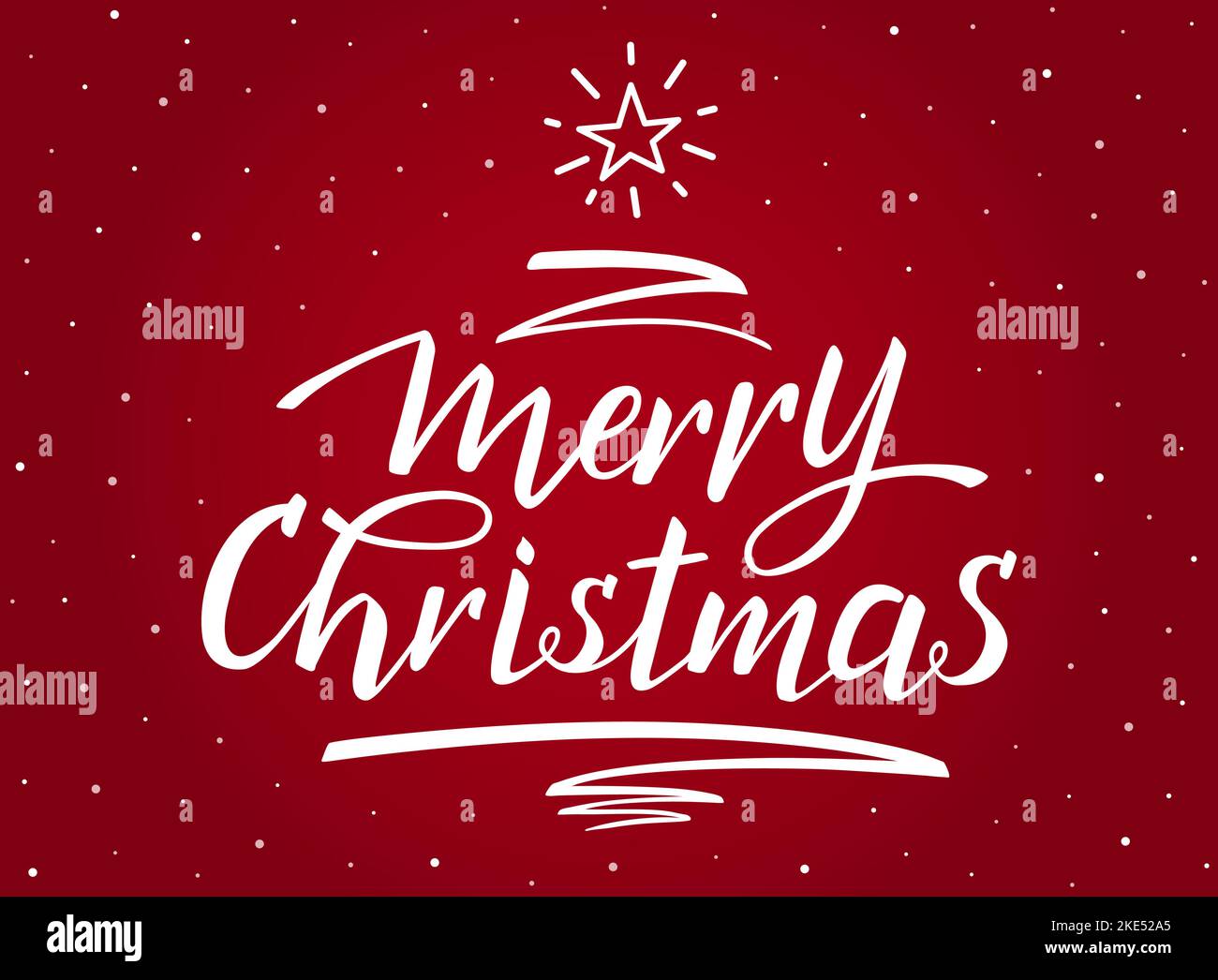 Merry Christmas Handwritten Lettering Modern Brush Calligraphy