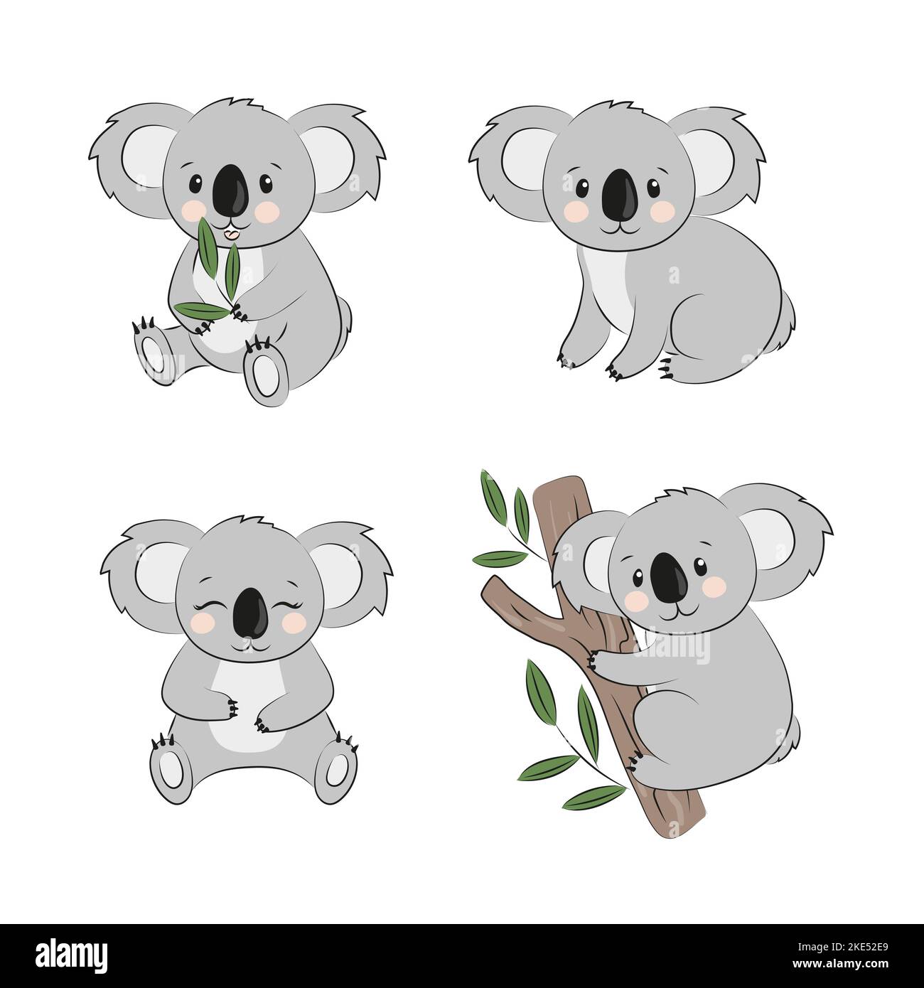 Cartoon koala bears set. Vector illustration for kids Stock Vector Image & Art - Alamy