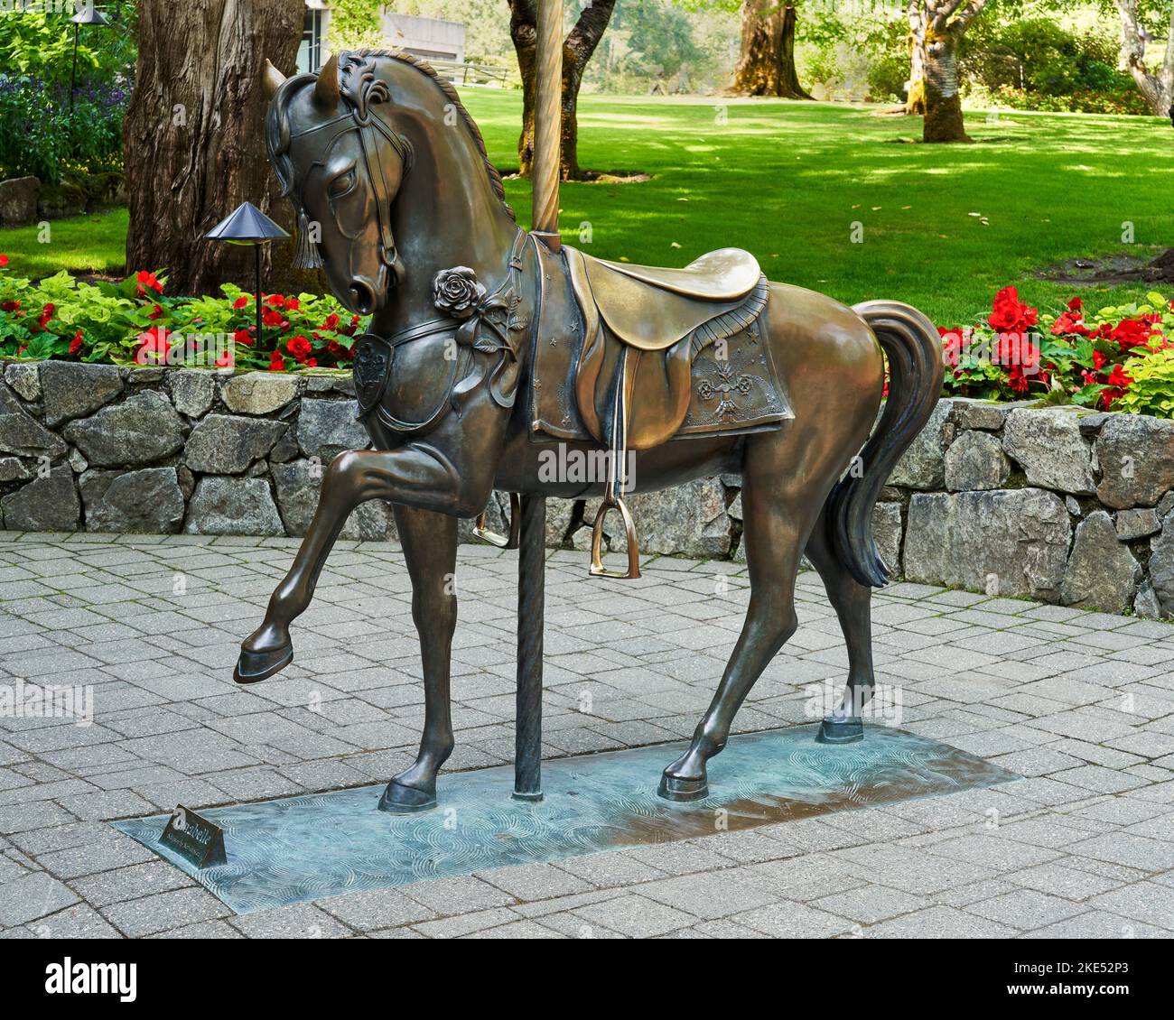 Annabelle, a bronze cast carousel horse, located in front of the ...