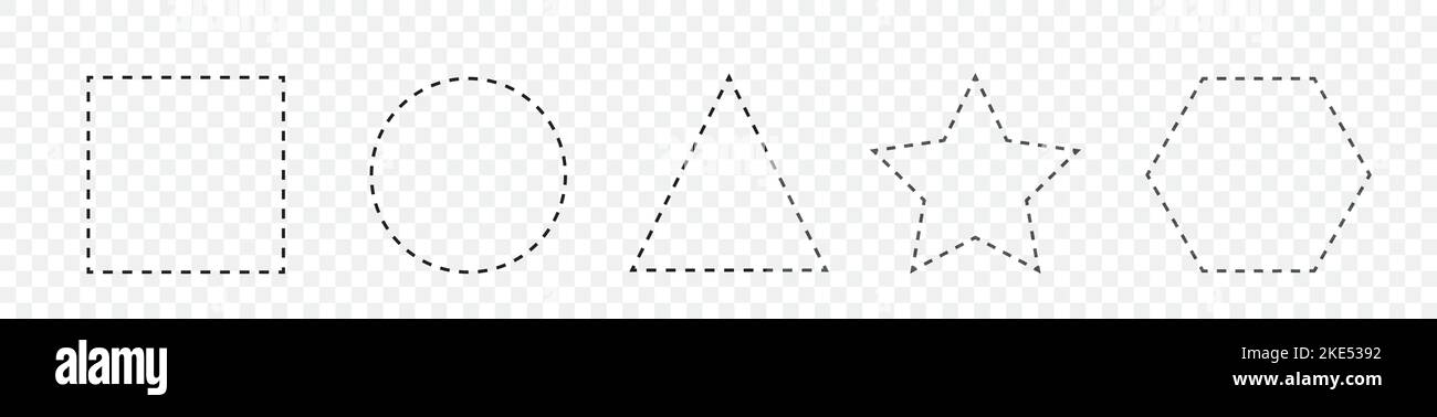 A vector set of geometric shapes: square, circle, triangle, star, and ...