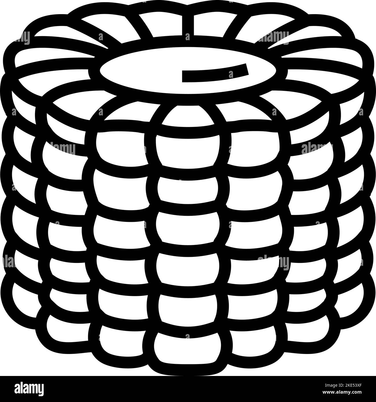 corn cob cut yellow line icon vector illustration Stock Vector Image ...