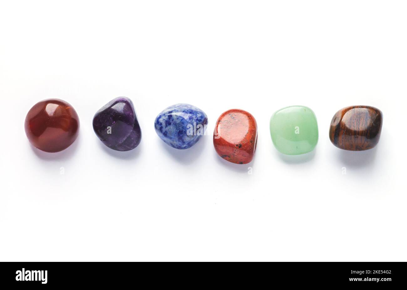 Set of colorful healing minerals, gemstones and crystals isolated on ...