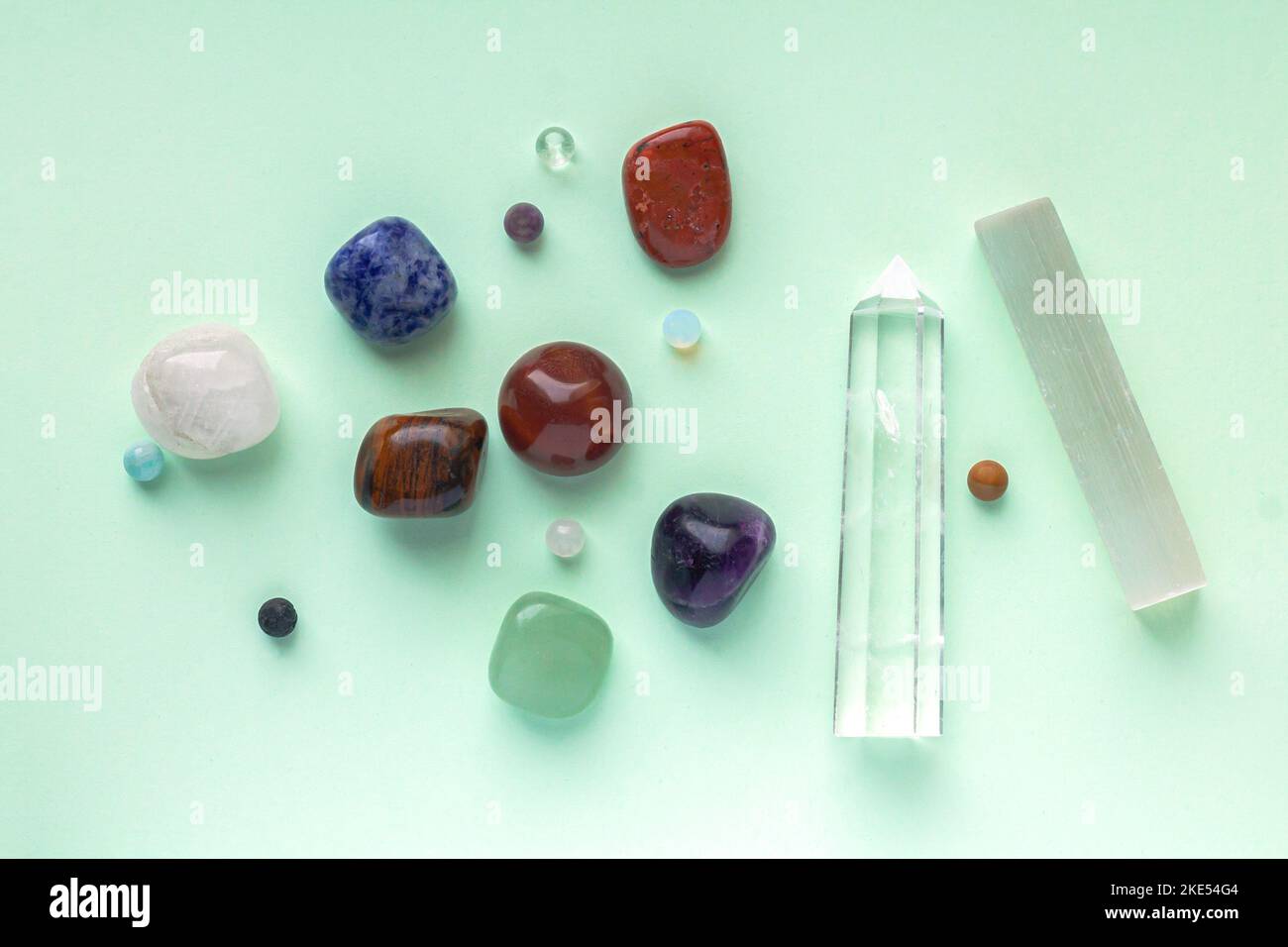 Set of crystals, gemstones and minerals for esoteric spiritual practice ...